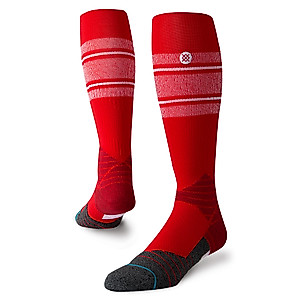 Stance Mens Diamond Pro Otc Stripe Socks Red/White L