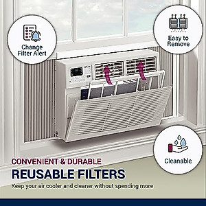 DELLA 8000 BTU Smart Window Air Conditioner with WiFi, GEO Auto Temp On/Off For Where You Are, Energy Star Certified, Remote/App Control, Quiet Operation, With Easy Install Kit, Cools 300-350 Sq.ft
