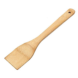 6PCS Kitchen Wooden Bamboo Utensils Spatula Spoon Shovel Cooking Healthy Tools 12inch