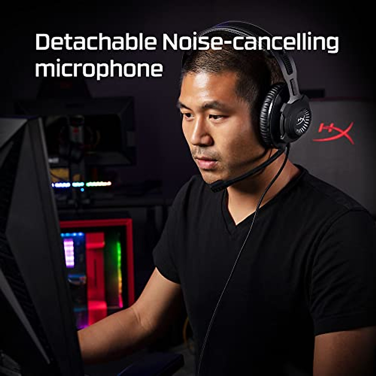 HyperX Cloud Revolver - Gaming Headset with HyperX 7.1 Surround Sound, Signature Memory Foam, Premium Leatherette, Steel Frame, Detachable Noise-Cancellation Microphone