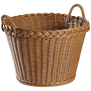 BESTOYARD Imitation Rattan Laundry Basket Laundry Basket with Handle Rattan Garbage Bin Wicker Planter Basket Rattan Woven Basket Rattan Planter Plastic Rattan Dirty Laundry Basket To Weave