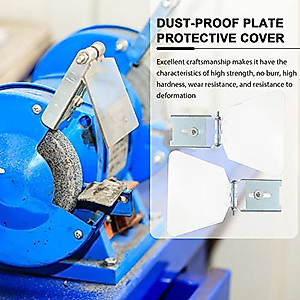 Hemobllo Bench Grinder Eyeshield, 2 Pcs Stainless Steel Bench Grinder Guard Shield Eyeshield Replacement Kit Grinder Eye Shield Accessories for Bench Type 200/250 Grinders