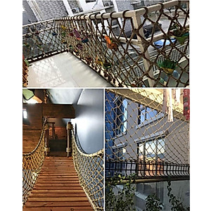 MBTY Rope Netting Heavy Duty Outdoor Railing Decor Hemp Rope Cargo Net Child Playground Climbing Netting Stair Fence Kids Swing Hammock Safety Net (Size : 23m(6x9ft))