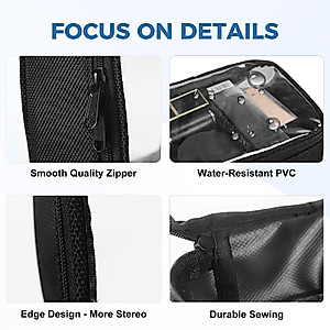 TSA Approved Clear Toiletry Bag 2 Pack, Quart Size 3-1-1 Toiletries Pouch for Travelling Flight Cosmetic Bags with Zipper Mens Womens Toiletry Organizer Bag Portable Liquids Packing Pouch, Black