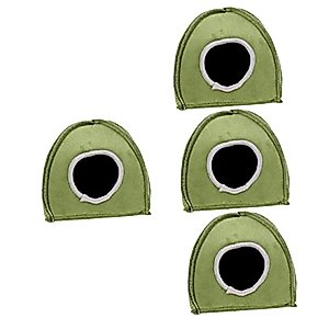 Ipetboom Ferrets Hamster 4pcs Cage Resting Pig Pet Place Breathable Accessories Small Sleeping Bedding Warm Comfortable Hideout Pets Guinea Animal Winter Warming Green Hut Plush Hedgehog Mini Bedding