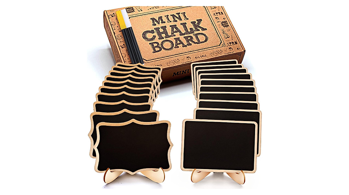 Mini Chalkboard Signs 20 Pack for Events, Food Labels & Home Decor