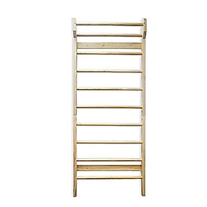 Urban Cycling Apparel Swedish Ladder Wood Stall Bar Suspension Trainer – Physical Therapy & Gymnastics Ladder w/ 10 Strategic Rods. Solid Pine.