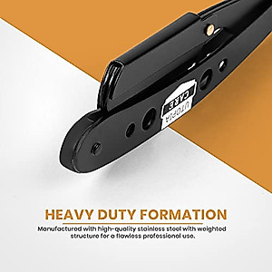 Utopia Care Professional Barber Straight Edge Razor Safety with 100-Pack Lord Blades - 100 Percent Stainless Steel (Black)