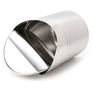 Yjcnelcr Stainless Steel Desk Trash Bin Countertop Waste Can with Swing Lid 1.5 L Waste Bin with Lid 80