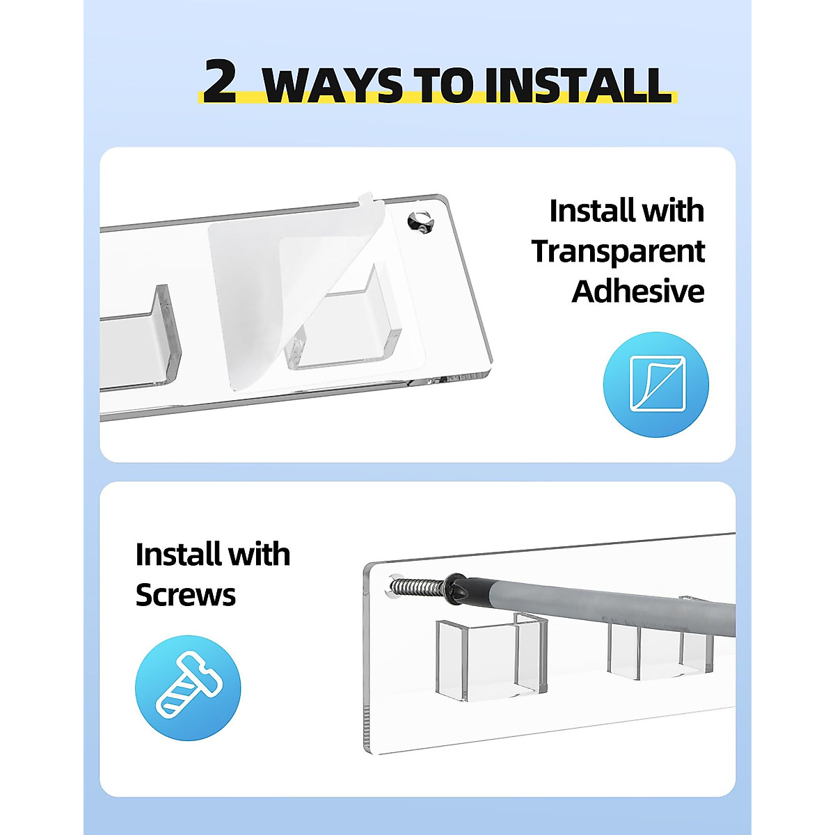 MaxGear Sunglasses Organizer Wall, Acrylic Sunglass Holder Clear Sunglasses Display Rack for Multiple Glasses, Eyeglass Holder for Office & Home Decor, Unique Gifts for Husband, Women & Girls, 3 Pack