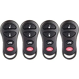 Keyless Entry Remote Key Fob X 4 for 2001-2009 for Jeep Liberty for Chrysler Sebring for Dodge Stratus for Chrysler 300M Concorde LHS for Dodge Intrepid Viper (GQ43VT17T)-4 Buttons