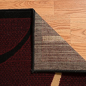 United Weavers Dallas Bangles Accent Rug – Burgundy, 5x8, Modern Indoor Rug with Scrollwork Pattern and Jute Backing