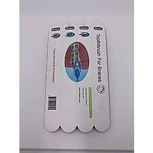 LBailar Braces Toothbrush| Soft Bristle Orthodontic Toothbrush for Cleaning Ortho Braces | U Shaped Portable Toothbrushes for Braces| Set of 4