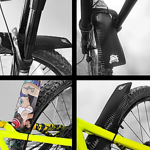 HUIOP Bike 1pc Bike Mountain Road Bike Mud Guard Front and Rear Compatible Cycling Mudguard with Fixing Straps Bike Accessories