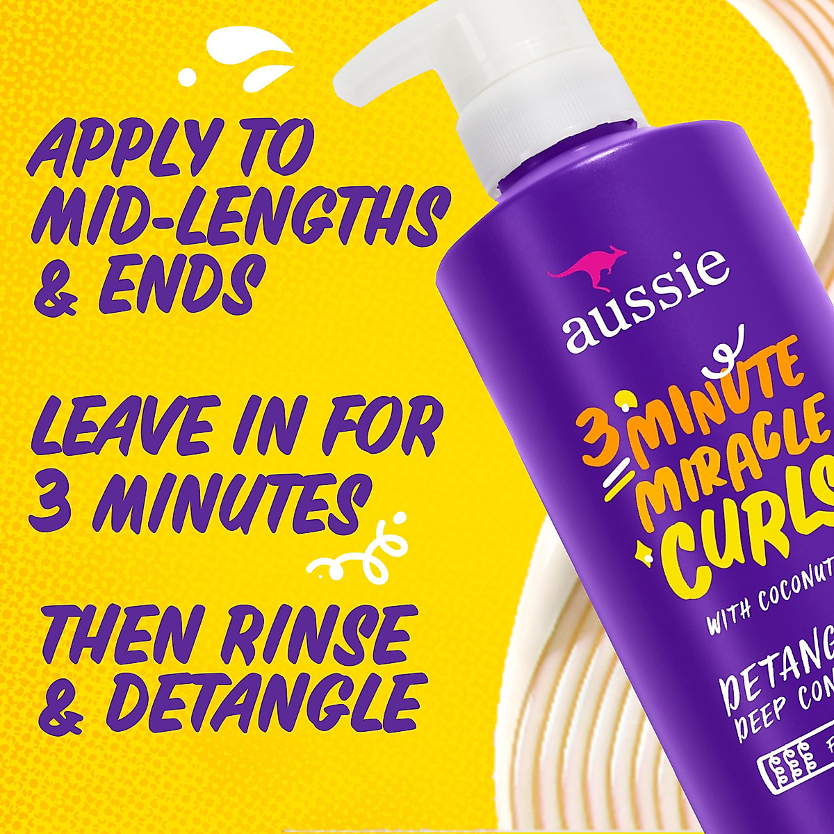 Aussie 3 Minute Miracle Curls Conditioner Pump, Citrus, 16 Fl Oz