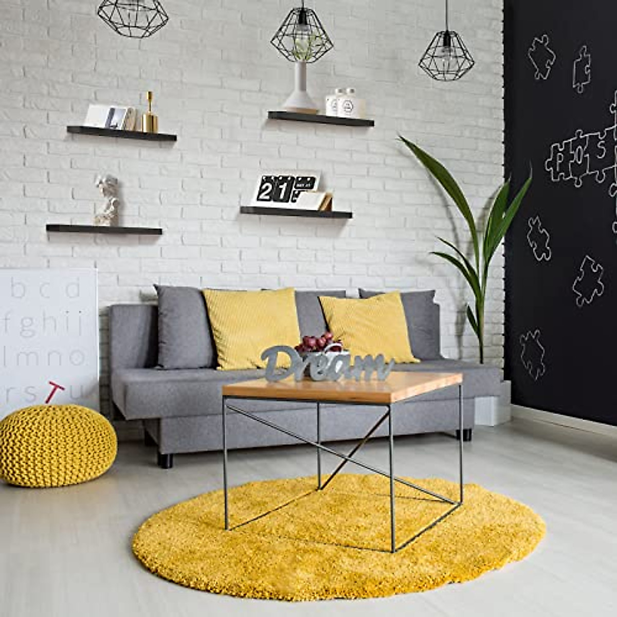 IKJZIZP Rustic Floating Shelves Wood Wall Shelves for Bathroom Bedroom Kitchen Living Room Set of 4 Black