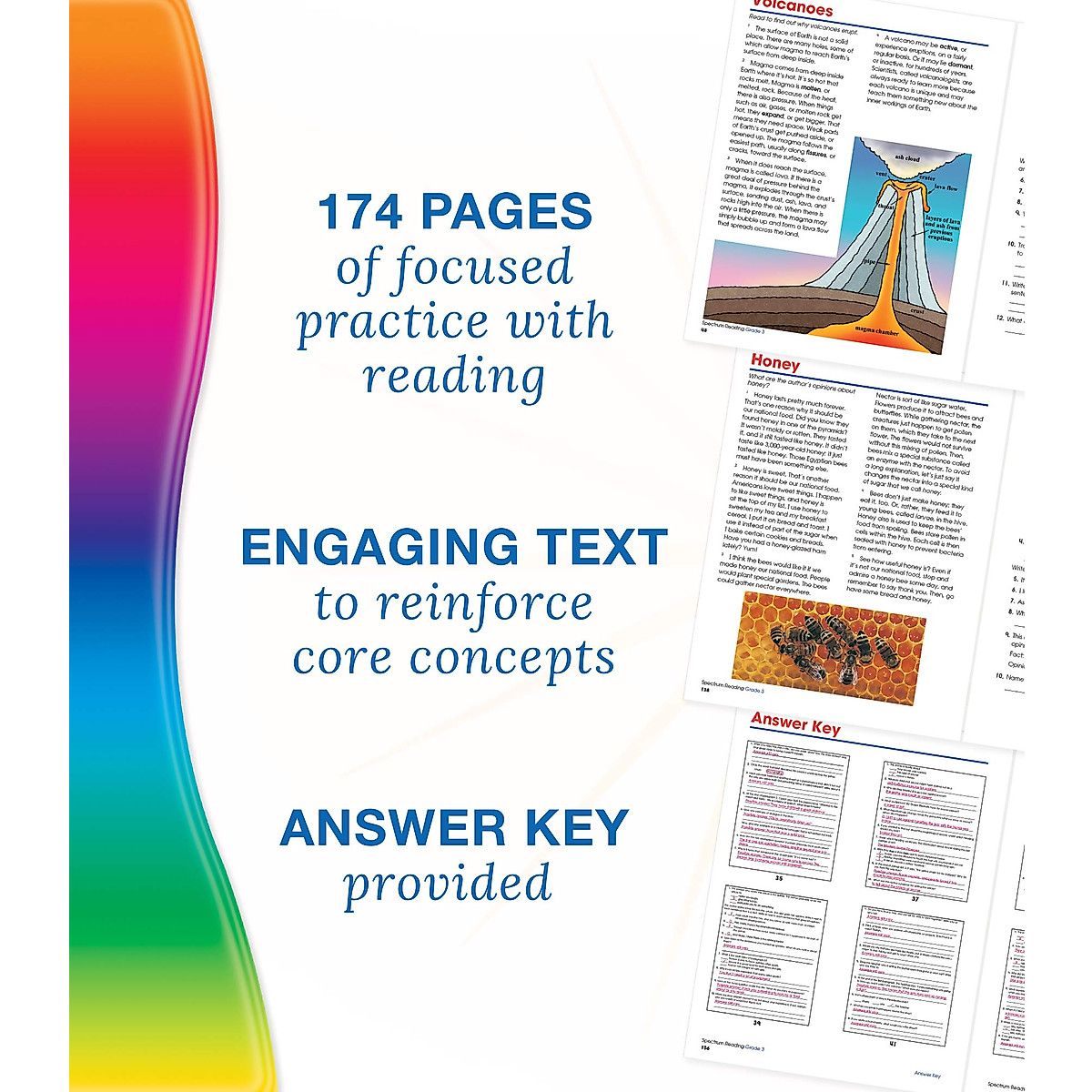Spectrum Reading Comprehension Grade 3 Workbook, Ages 8 to 9, Third Grade Reading Comprehension Workbook, Fiction and Nonfiction Passages, Identifying Story Structure and Main Ideas - 160 Pages