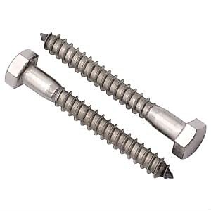 (6 PCS) 5/16 x 5" Stainless Steel Hex Lag Screws Bolts, 304 Stainless Steel Hexagon Head Lag Wood Screws, Partial Thread, by RoyceMart