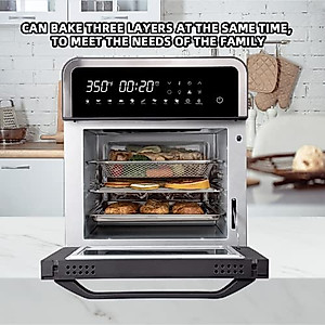 Aonbor Air Fryer Toaster Oven, 15.5 Quart Stainless Steel Convection Oven with One-Touch Control, 10-In-1 Countertop Combo, Dehydrator, Toast, Pizza, Rotisserie