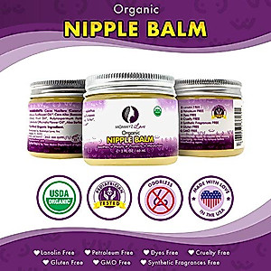 Best Nipple Cream for Breastfeeding Relief (2 oz) - Provides Immediate Relief To Sore, Dry And Cracked Nipples Even After A Single Use - PEDIATRICIAN TESTED - USDA Certified Organic (1 Jar)