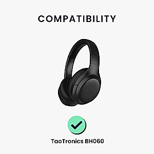 kwmobile Replacement Ear Pads Compatible with TaoTronics BH060 - Earpads Set for Headphones - Black