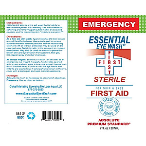 Mirrored Emergency Eye Wash Station with 2 Bottles of 7-oz Eyewash Spray from Biologic Aqua