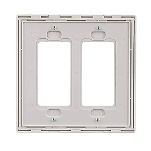 EATON PJS262W Arrow Hart Pjs262 Decorative Screw Less Wall Plate, 2 Gang, 4-1/2 in L X 4.56 in W X 0.08 in T, White