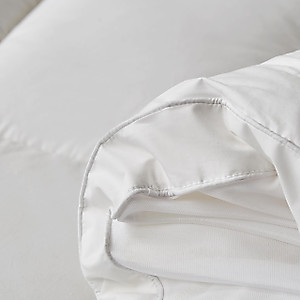 Farm to Home Organic Cotton Mattress Protector Full Size - 2" Gusset Pillowtop Mattress Pad Cover Down Alternative Filled with 16 Inch Elastic Deep Pocket Mattress Topper – White