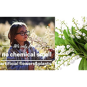 Artificial White Faux Flowers Floral Stems Plant Picks Berry Blossom Tall Fall Plant Outdoor Floral Arrangement Decoration Crafts Home Decor Holiday Wedding Parties 8Packs(Lily Of Valley White Flower)