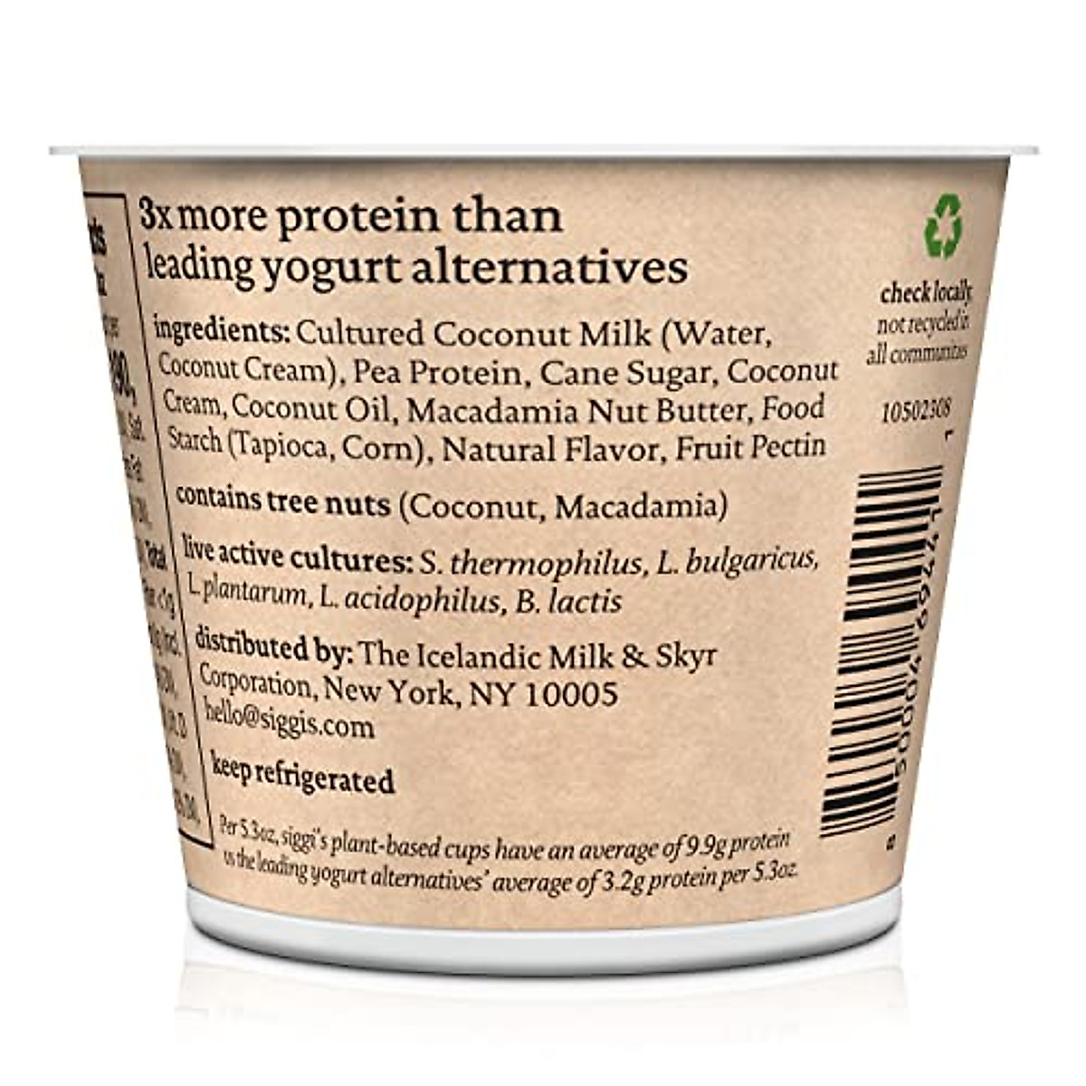 Siggi's, Toasted Coconut Plant-Based Yogurt, 5.3 Ounce