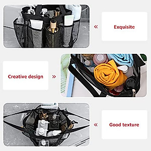 BESPORTBLE Mesh Shower Caddy Basket - Mesh Shower Caddy Tote Bag Toiletry Bag Quick Dry Bath Organizer for Beach College Dorms Gym Camp, Black