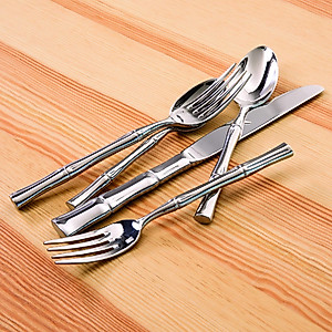 Fortessa Royal Pacific 18/10 Stainless Steel, 20 Piece Flatware Set (Service for 4), Silver