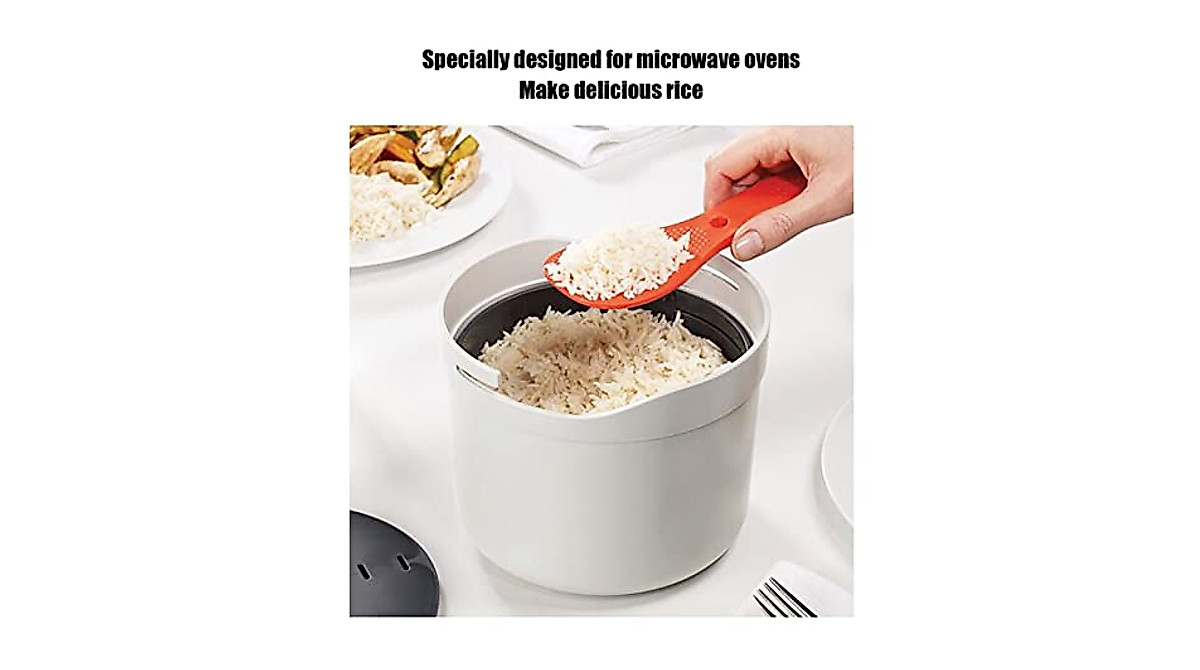 Microwave Rice Cooker Steamer 2L - Perfectly Fluffy Rice and Vegetables