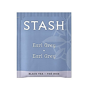 Stash Tea Earl Grey Black Tea, 20 Count Tea Bags Individually Wrapped in Foil, Black Tea with Citrus-y Bergamot, Premium Black Tea, Full Caffeine, Drink Hot or Iced