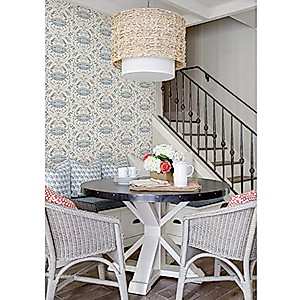 NuWallpaper Blue Shellby Peel & Stick Wallpaper