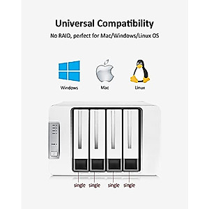 TERRAMASTER D4-300 USB 3.1(Gen1) Type-C Storage External Hard Drive Enclosure Hot Swappable (Diskless)