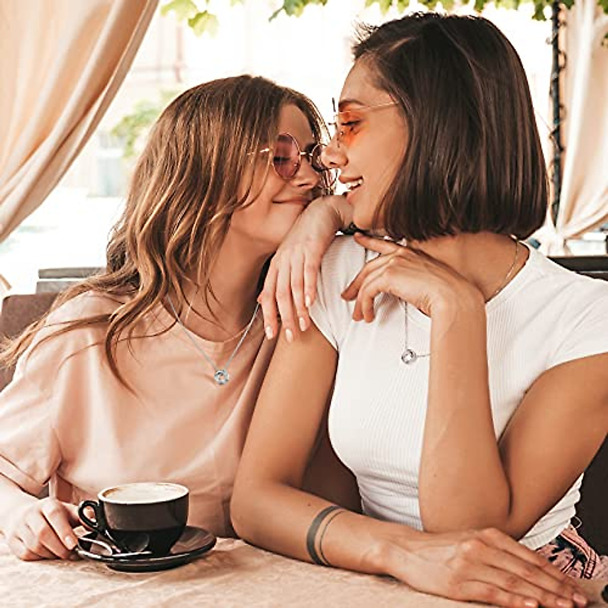 Jeka Best Friend Necklaces, Long Distance Friendship BFF Birthday BestFriend Bridesmaid Gifts for Women Teen Girls Female