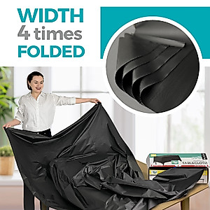 54in X 100ft Black Premium Plastic Disposable Tablecloth Roll with in Built Cutter Box | Table Cover for Party, Picnic, Banquet & Kids Activities