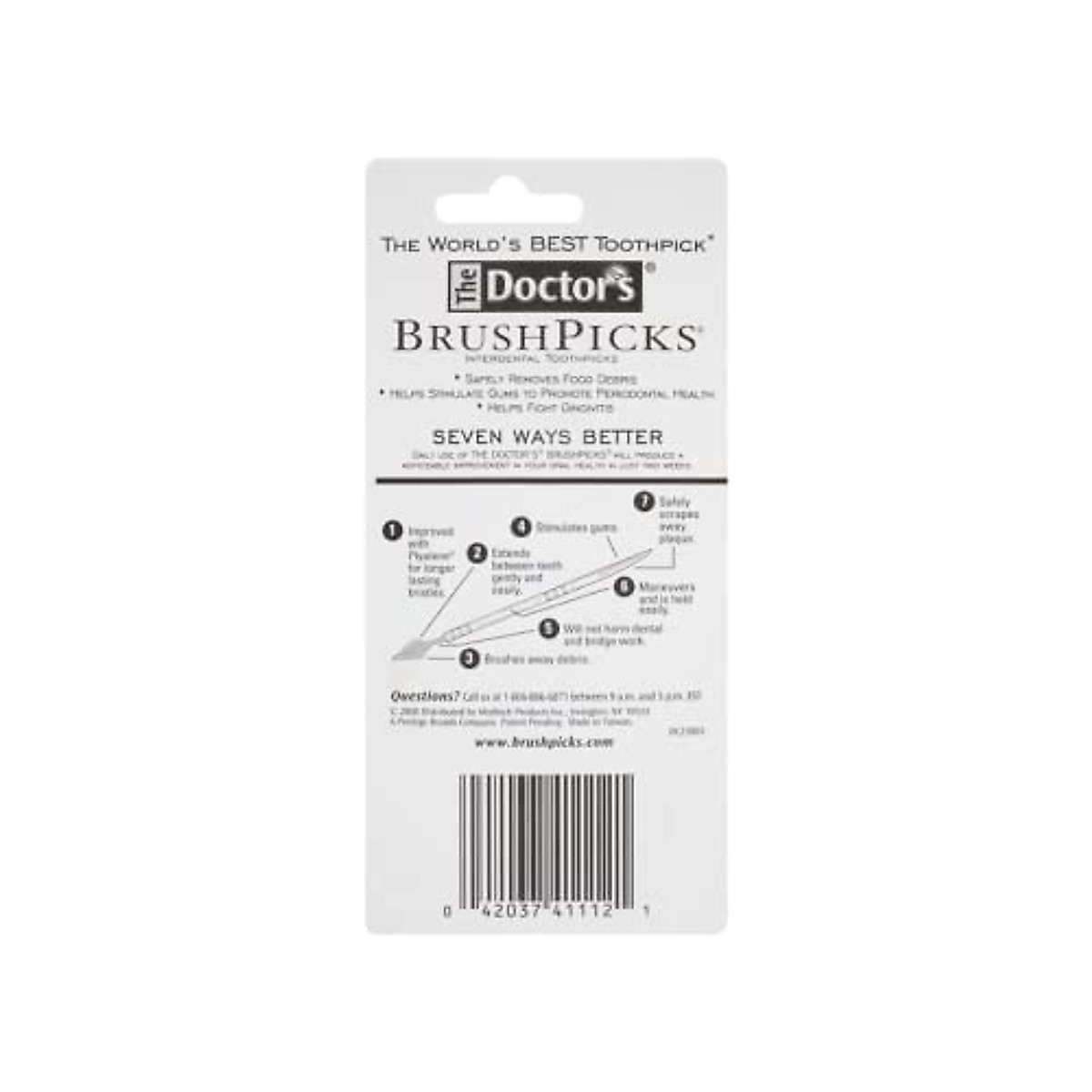 The Doctor's BrushPicks Interdental Toothpicks, 120 count. (Pack of 11)