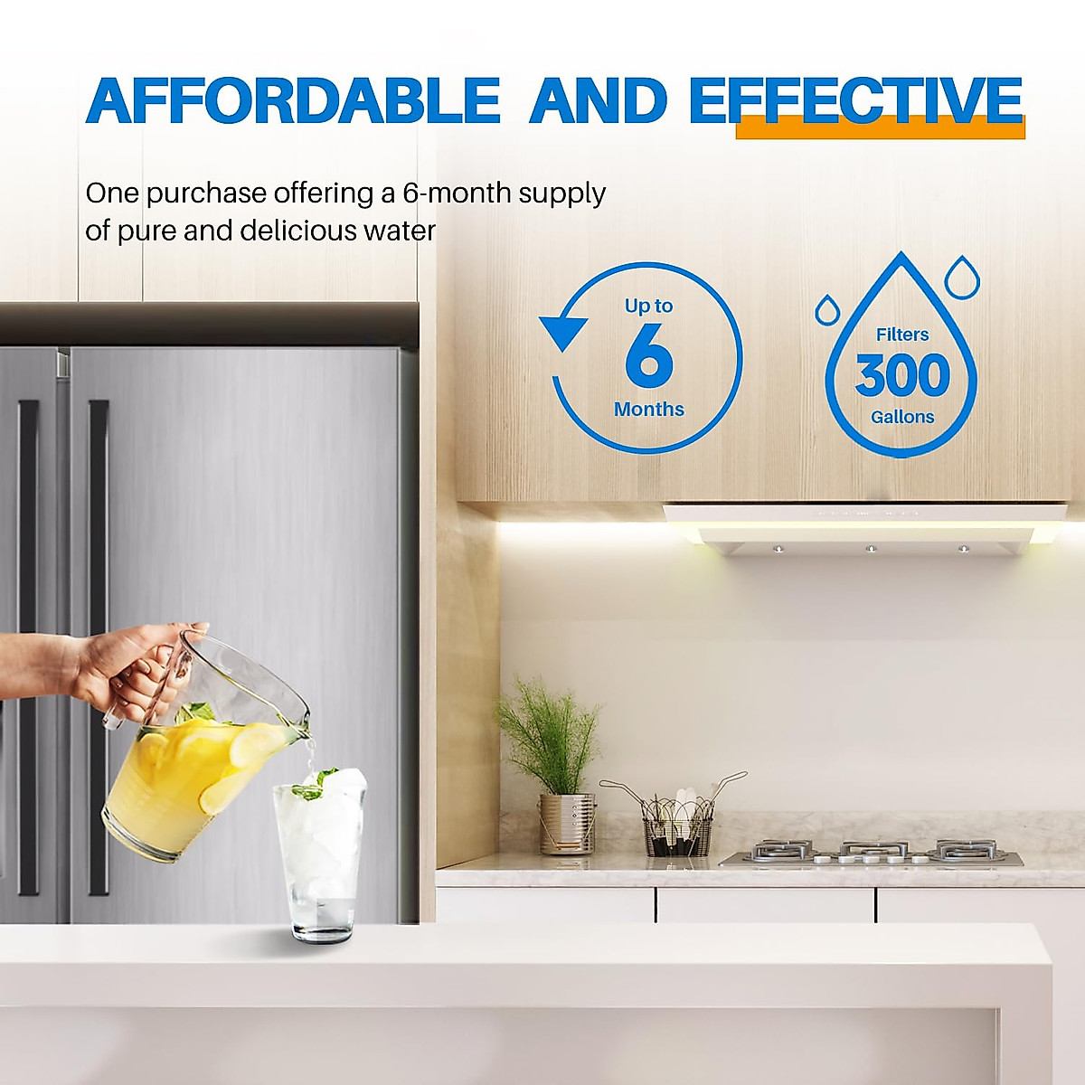 PUREPLUS Water Filter Replacement for HDX FMG-1, MWFP, MWFA, PL-100, WFC1201, RWF0600A, PC75009, RWF1060, 197D6321P006, GSE25GSHECSS, Kenmore 469991 Refrigerator Cartridge, 2Pack