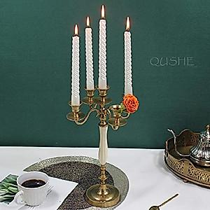 Gedengni 4pcs White Twist Taper Candle, Spiral Taper Candle, Taper Twisted Dinner Dining Table Wedding Spiral Long Candles Wax