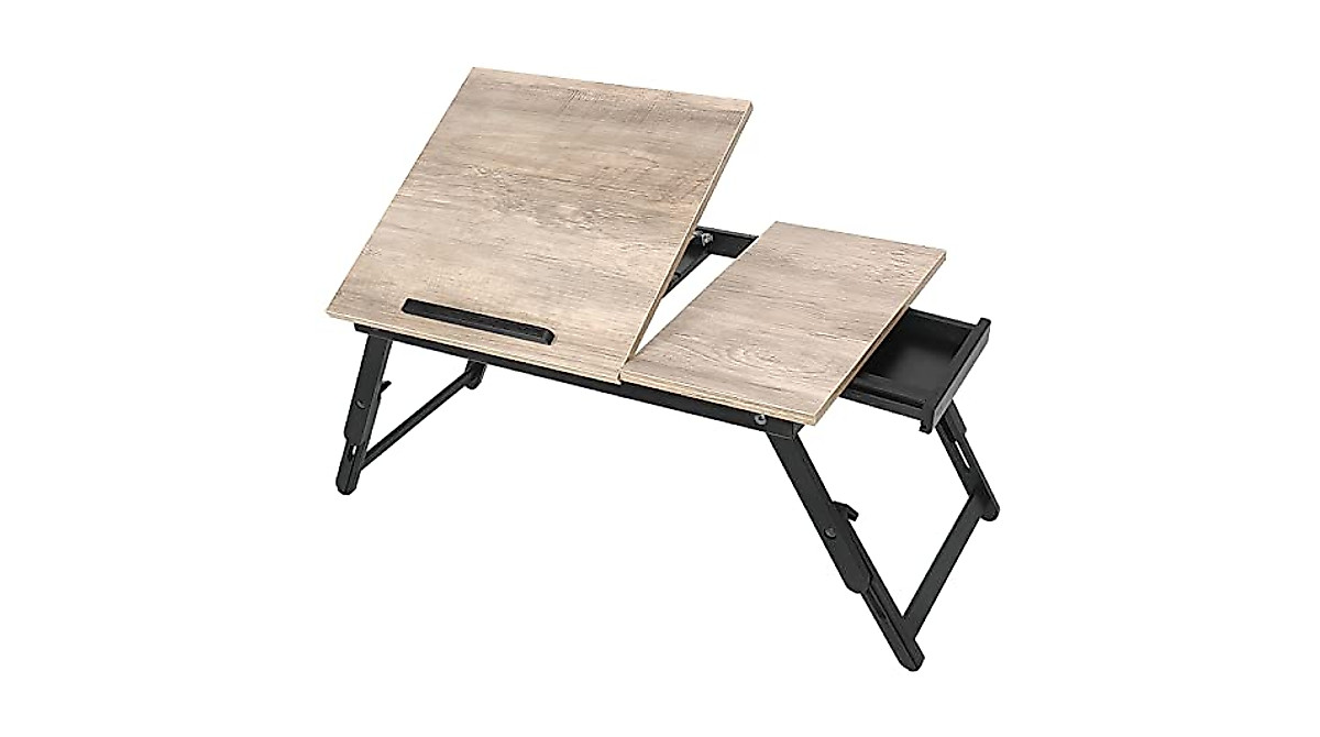 JMLHMXC Bamboo Laptop Desk Bed Tray Table Adjustable Table for Computer ...