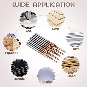 HQMaster Tapered Ball Nose End Mill 1/8 inch Shank Tungsten Carbide Cutter 3D Woodworking Tool CNC Router Bits (D=1.0mm)