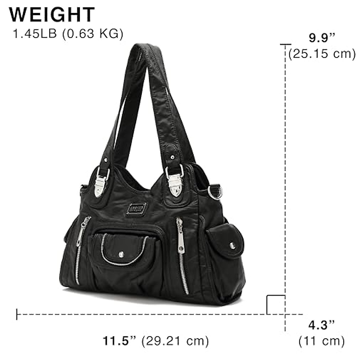 Scarleton Handbags for Women, Purses for Women, Hobo Bags for Women, Purses and Handbags, Womens Purse w/Multi Pocket, H163501, Black