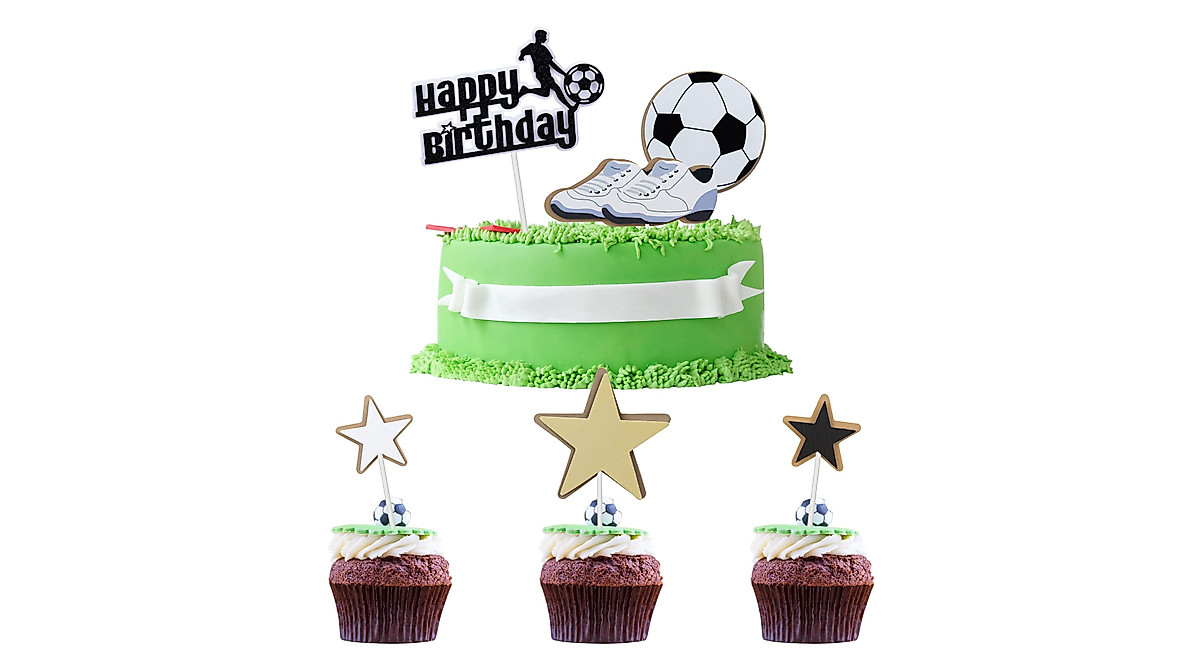 Soccer Cake Toppers: 6-Pack Birthday & Party Decorations