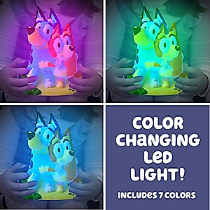 Bluey Paint Your Own Light-Up Figurine, Bluey & Bingo Night Light, Toys for Kids, Playset, Party Decorations, Game, for Kids Ages 3+