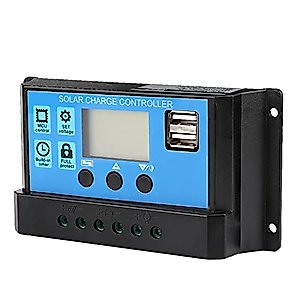 Aramox Solar Charge Controller, 12V-24V MPPT Solar Battery Solar Charge Controller PWM Controller 60A/50A/40A/30A/20A/10A(60A)