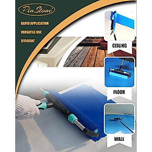 10pcs PinStone Large Paint Roller Kit, 12"-18" Adjustable Roller Frame, 1-5 Ft Steel Extension Pole, Ergonomic Handle, 3pcs 18" Nylon Roller Covers for Walls,Ceiling,Floor,Interior & Exterior Painting