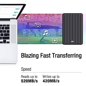 Silicon Power 4TB Rugged Portable External SSD USB 3.2 Gen 2 (USB3.2) with USB-C to USB-C/USB-A Cables B75 Pro