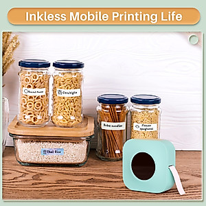 Memoking Small Label Maker Q30S Label Makers with Tape Portable - Wireless Bluetooth Label Maker with Different Fonts, Easy to Use, with 3 Rolls 14mm x 40mm White Thermal Labels Tapes